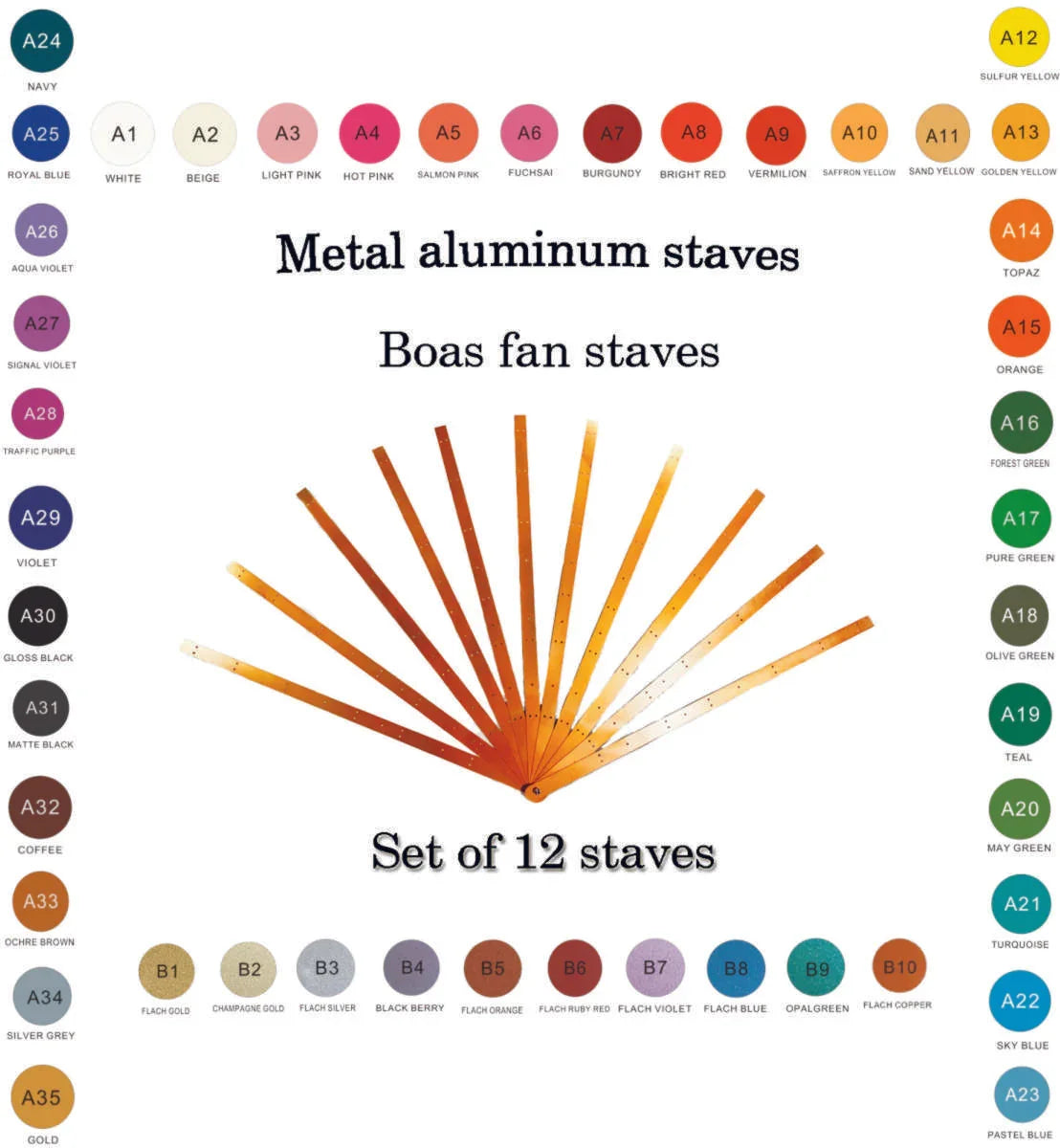 Elevate Your Creations Discover Durability ,Metal Aluminum Fan Staves ...