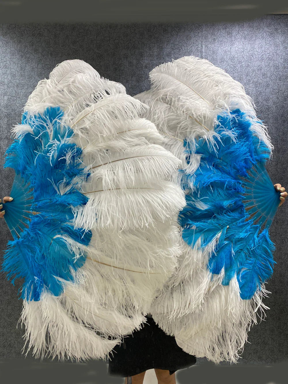 mix Colors 2 layers Ostrich feathers fans 30