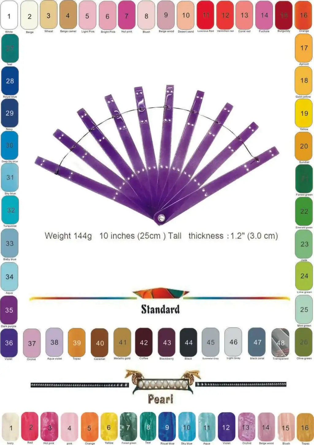 Acrylic Single layer fan staves Set of 10 & Hardware Assembly Kit – hot ...