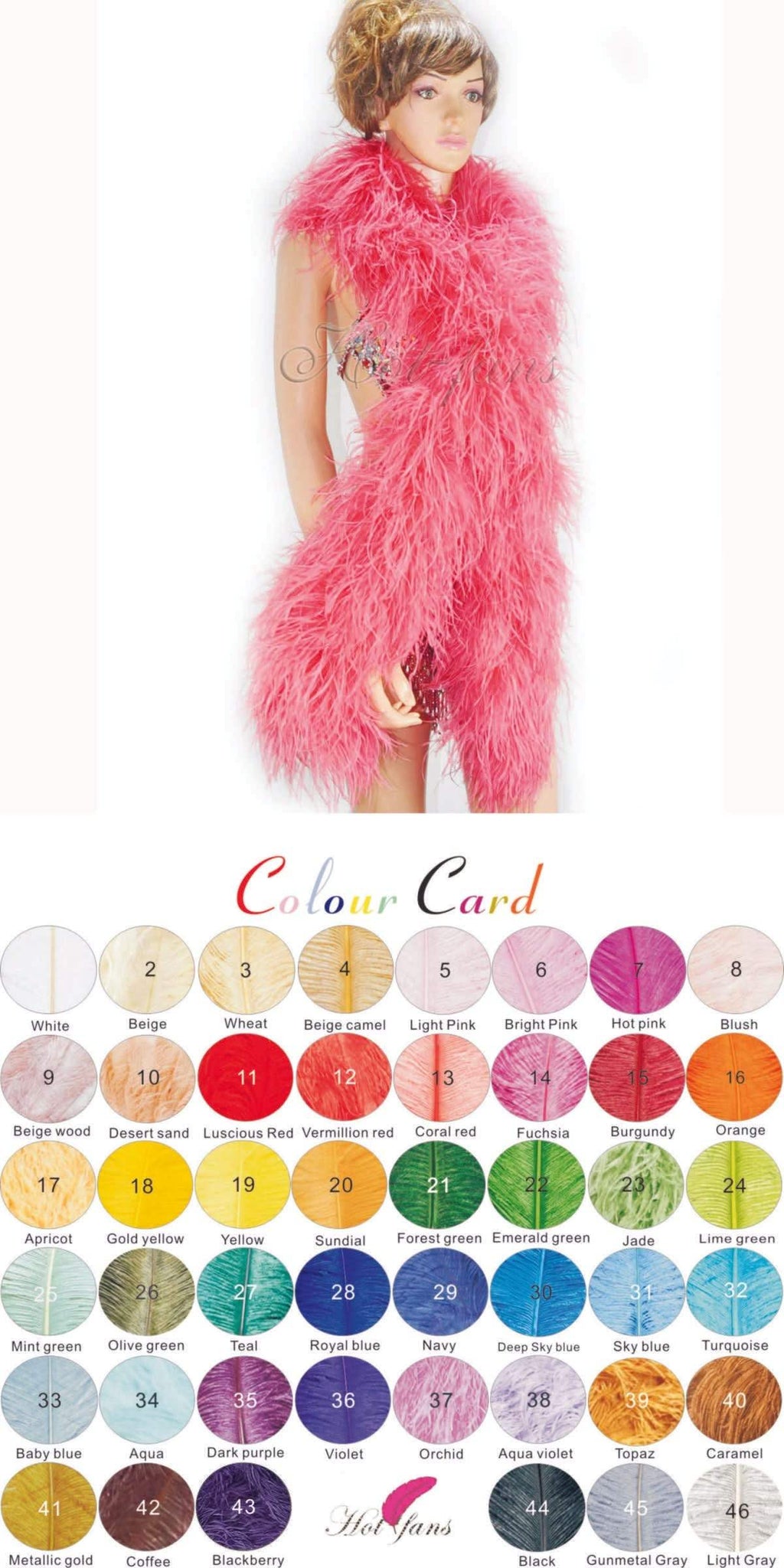 Custom choice color Ostrich Feather Boa 12 ply – hot fans