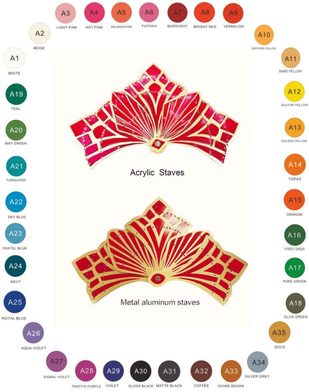 aluminum /acrylic artistic Pheasant Fan staves for sale – hot fans