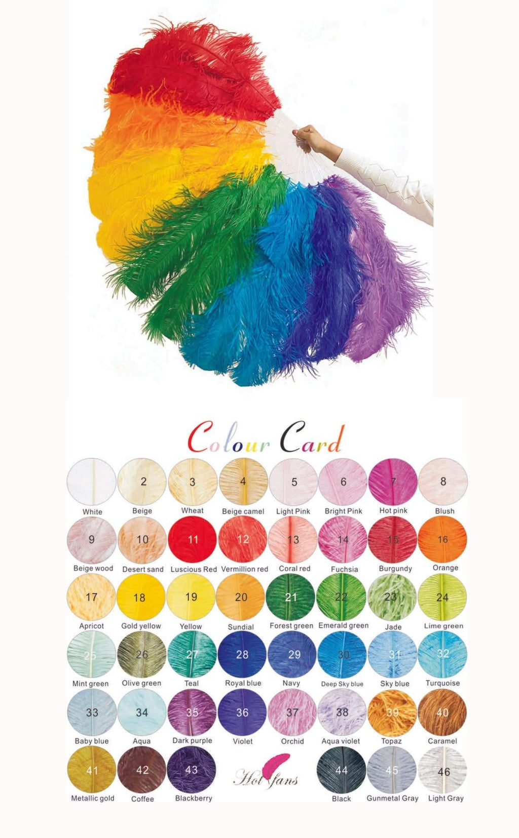 Custom Alternating color 180 degree full open 2 Layers ostrich feather ...