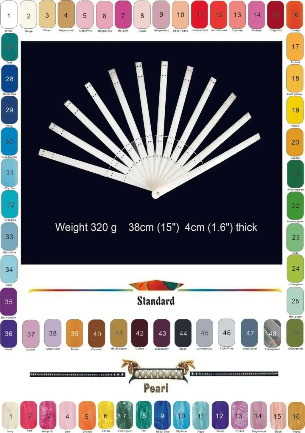 Acrylic XL 2 layers fan staves Set of 12 & Hardware Assembly Kit – hot fans