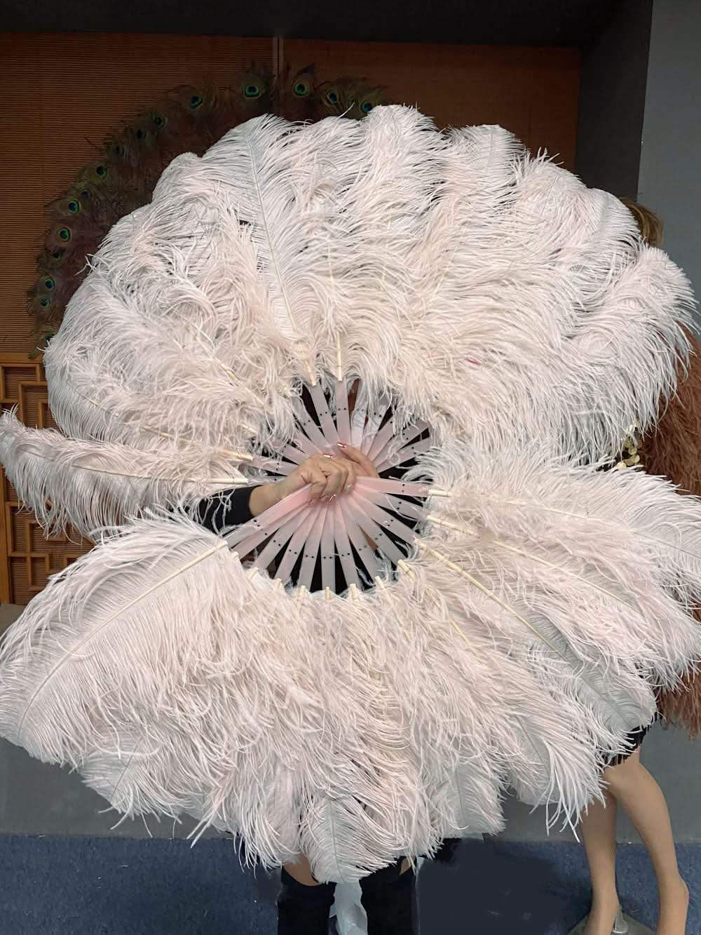 A pair bulsh Single layer Feather fan 24