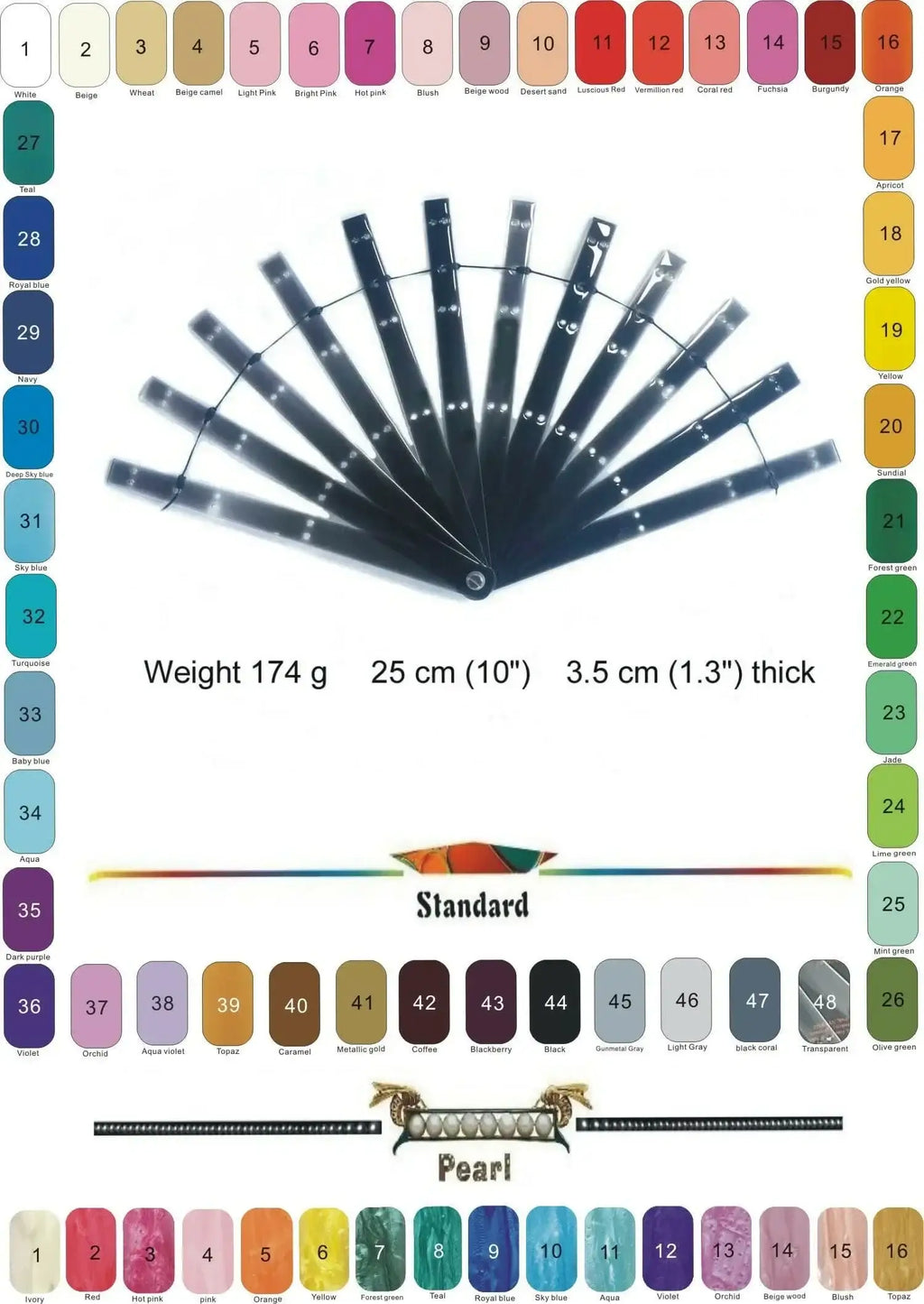 Acrylic Single layer fan staves Set of 12 & Hardware Assembly Kit – hot ...