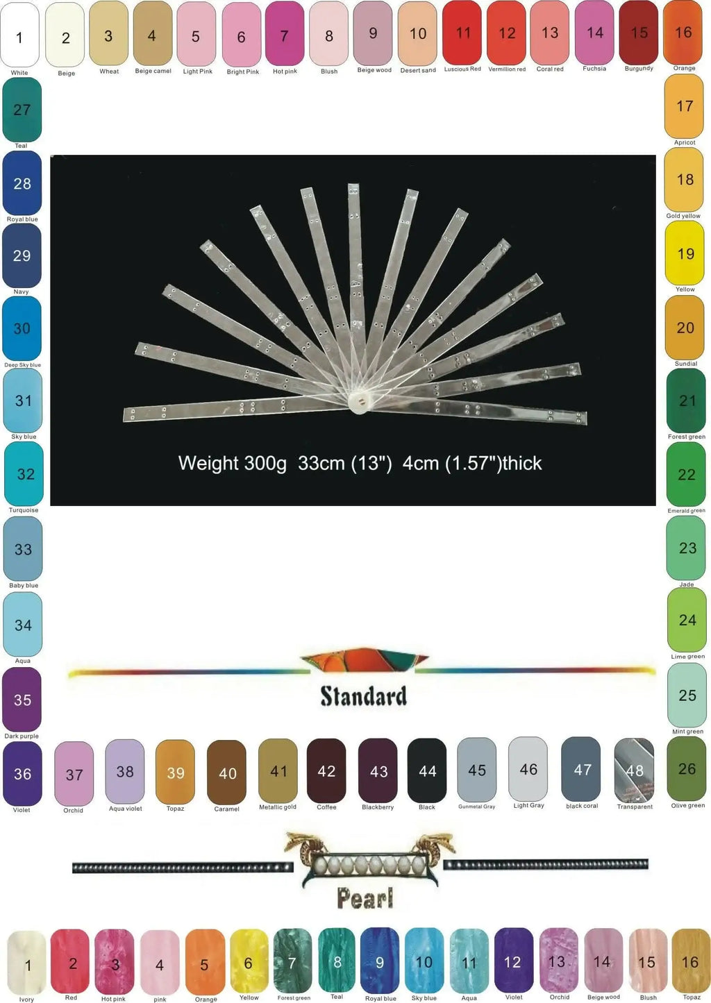 Acrylic 2 layers fan staves Set of 14 & Hardware Assembly Kit – hot fans