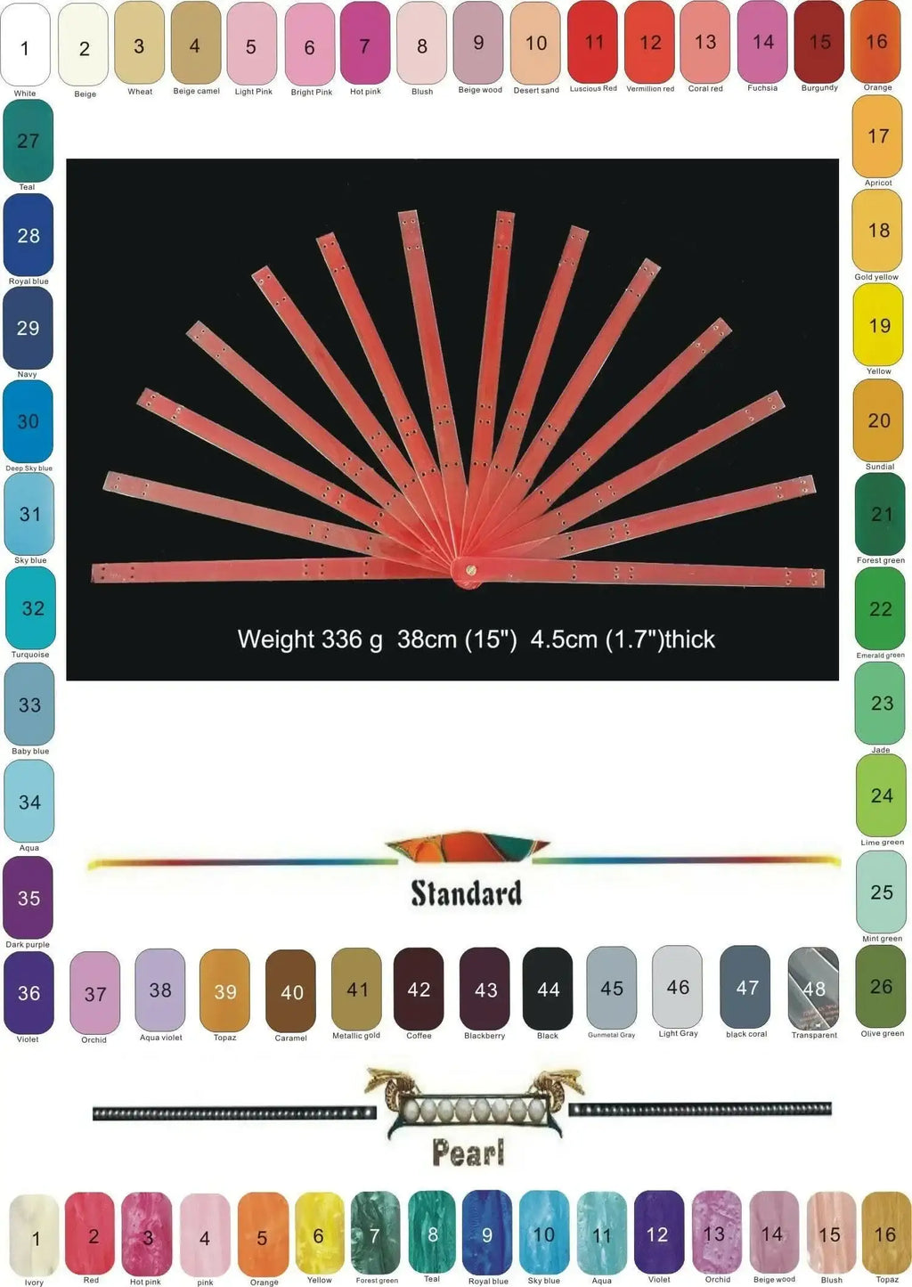 Acrylic XL 2 layers fan staves Set of 14 & Hardware Assembly Kit – hot fans